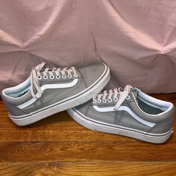 Vans | Shoes | Canvas Old Skool Vans Shoes Light Grey | Poshmark